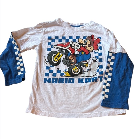 Nintendo | Shirts & Tops | Nintendo Mario Kart Blue And White Short ...